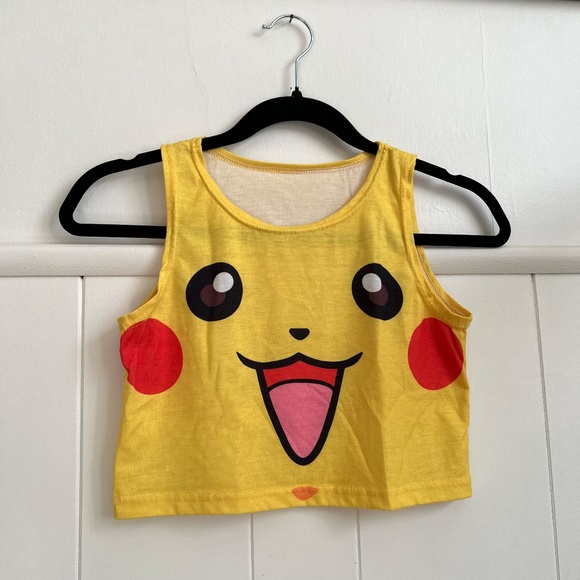 Pokemon | Tops | Pokemon Pikachu Cute Crop Tank Top Size S | Poshmark